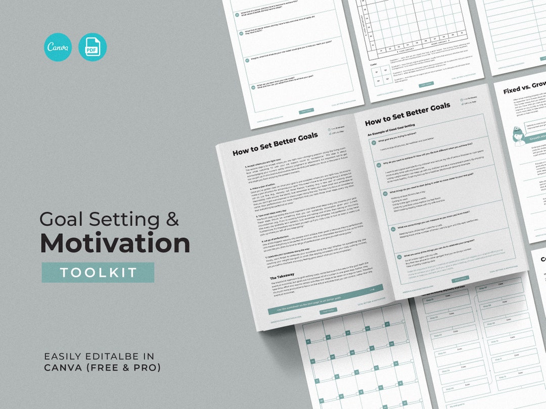 GOAL Setting & Motivation Toolkit / Editable Coaching Tools and ...