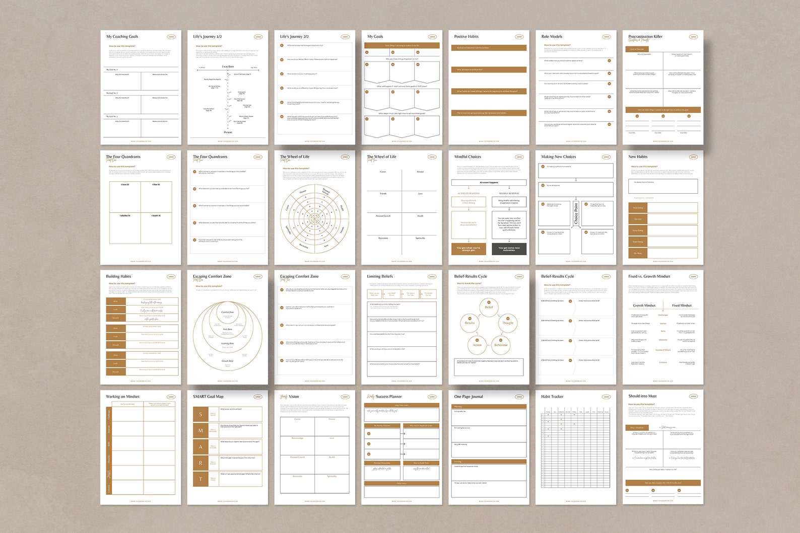 Life Coach Worksheet Bundle CANVA / Therapy Tools and Worksheets ...