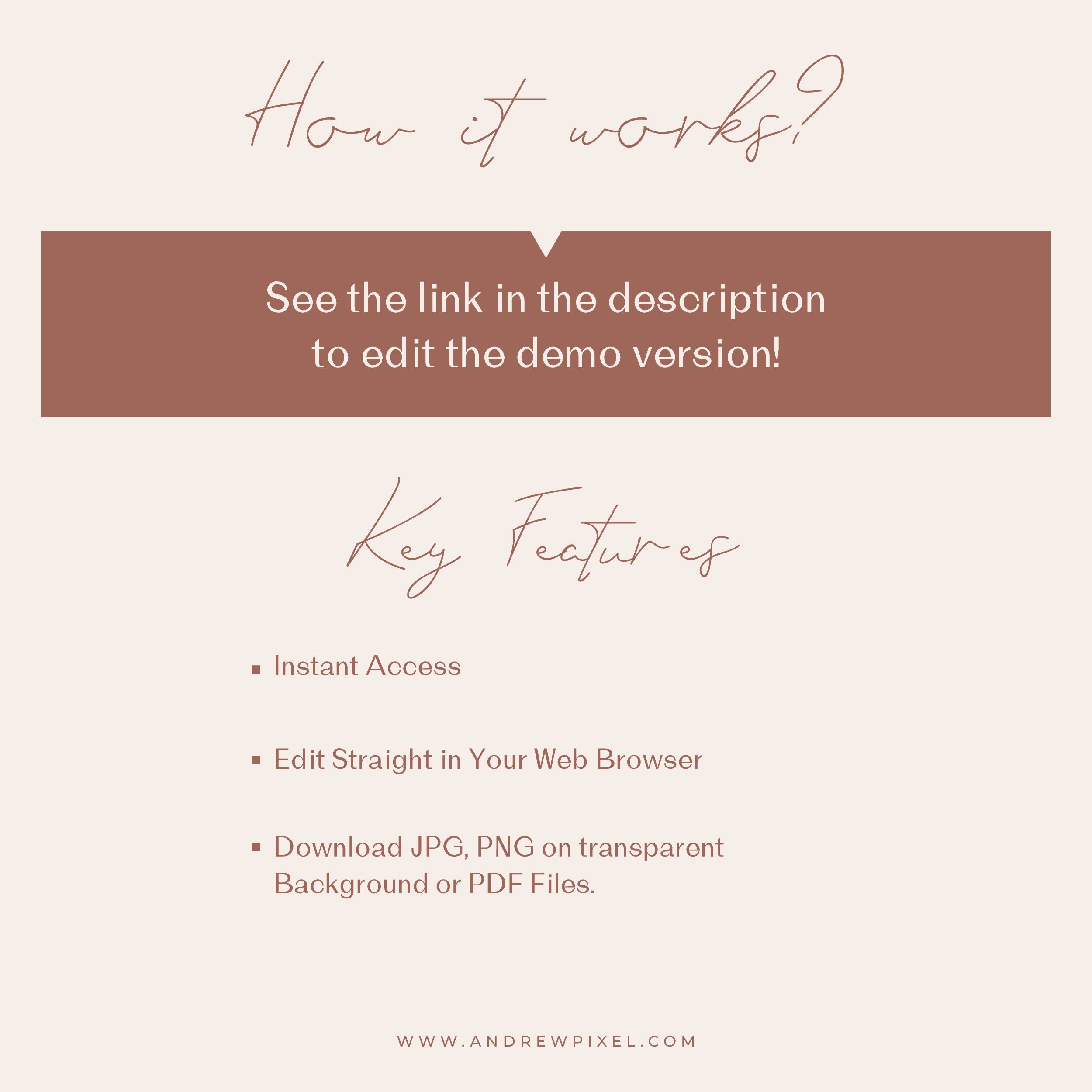 Rectangle Flower Logo, Instant Download Logo, DIY Logo, Botanical Logo ...