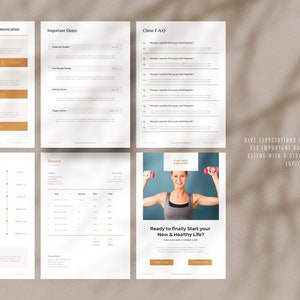 Fitness Client Welcome Kit CANVA / Fitness Coach Templates / Personal ...
