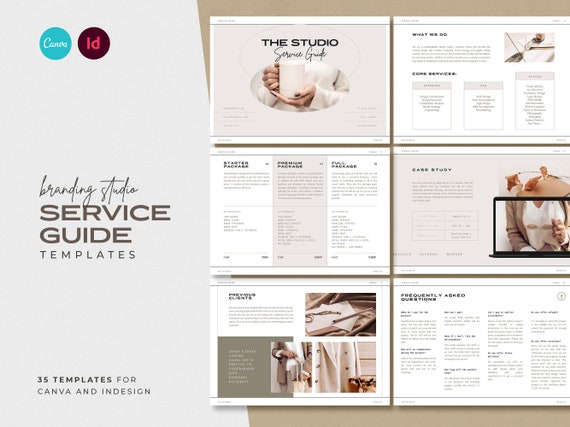 Studio Client Welcome & Pricing Kit for Canva and Indesign / - Etsy