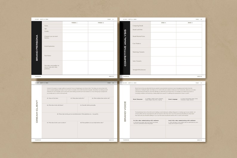 Interactive Branding Workbook / Brand Designer Workbook - Etsy