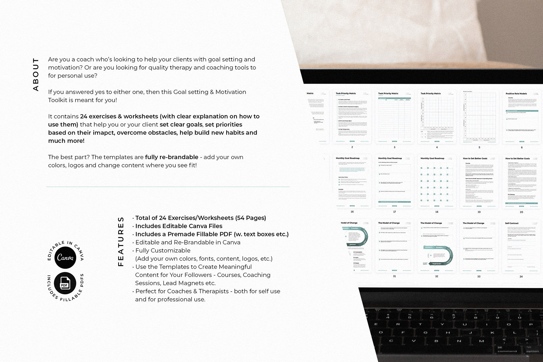 GOAL Setting & Motivation Toolkit / Editable Coaching Tools and Exercises/ Interactive Coaching ...