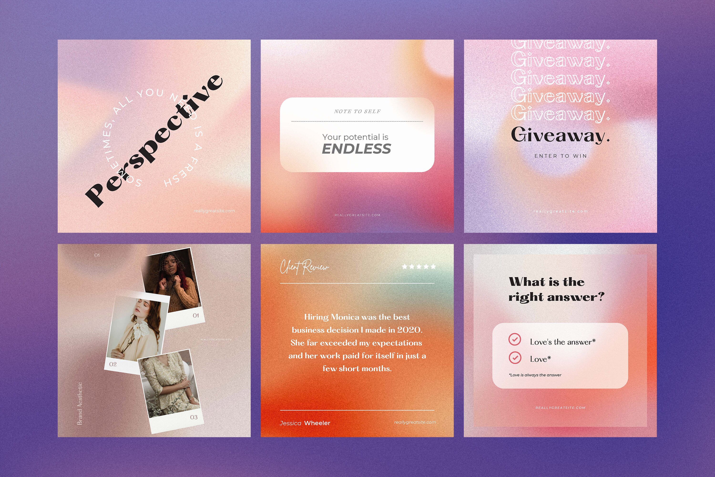 Gradient Social Media Kit for CANVA / CANVA Social Media | Etsy