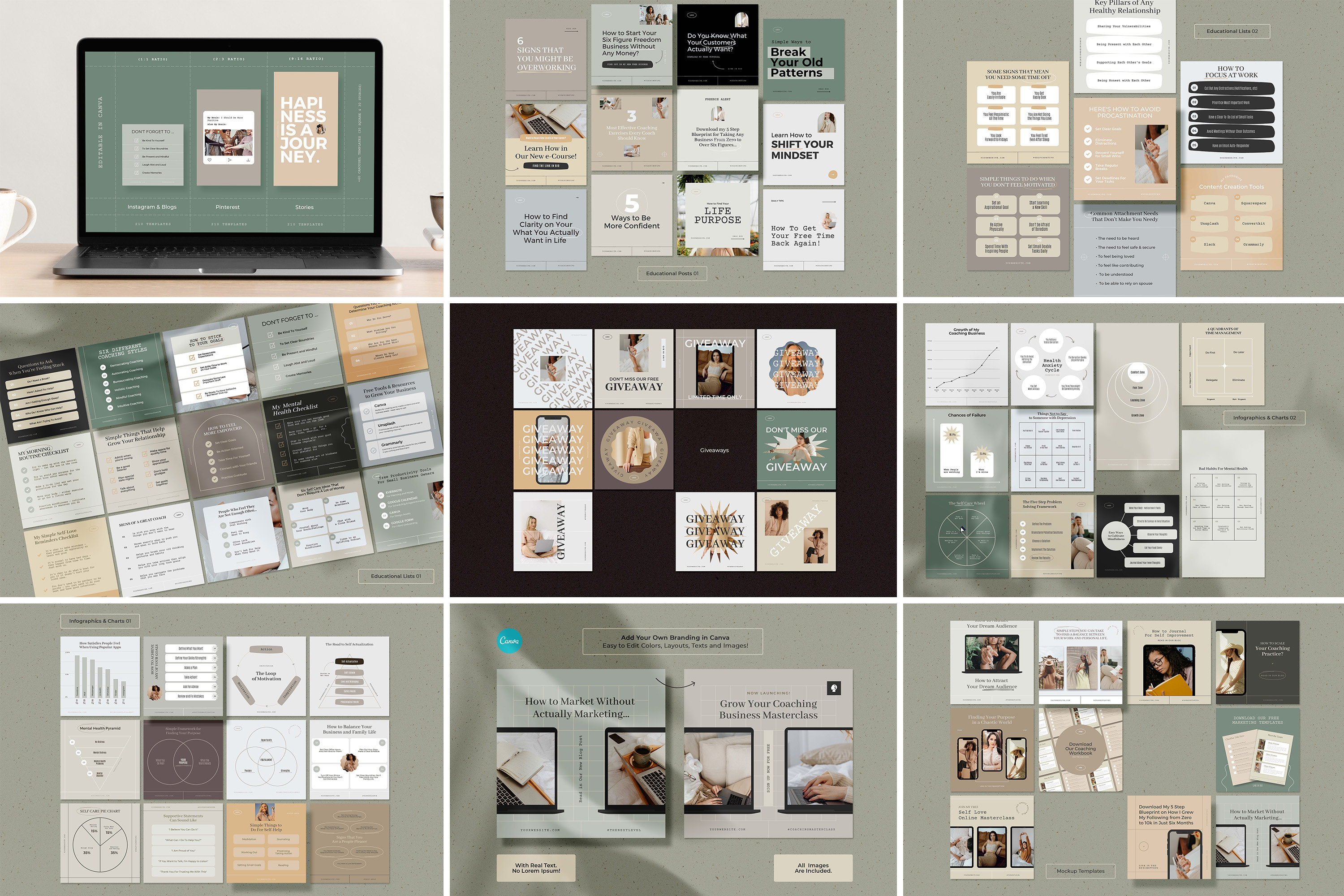 660 Elegant Coaching Social Media Kit / Coaching Instagram Square ...