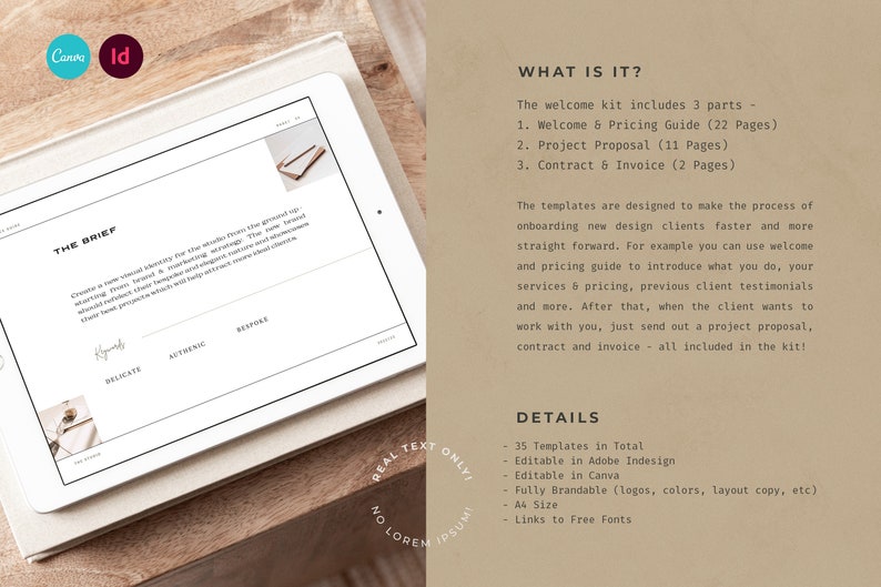 Studio Client Welcome & Pricing Kit for Canva and Indesign / Branding ...
