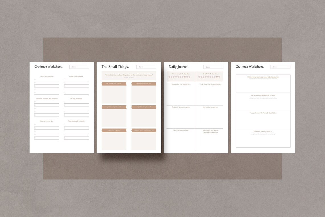 Gratitude Journal Templates for CANVA / Self Help Planners / | Etsy