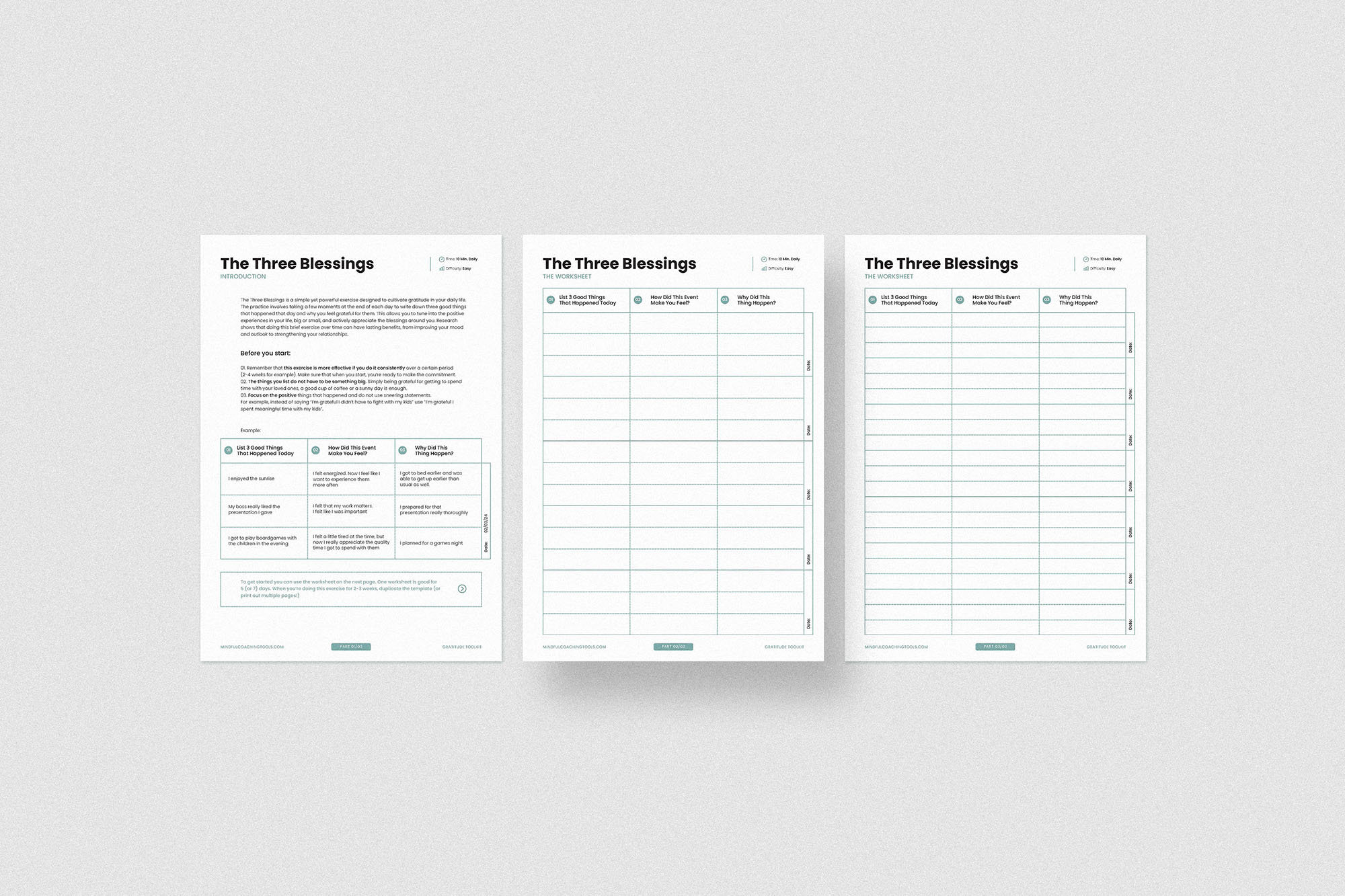 Gratitude Journal & Worksheets , Editable Coaching Tools, Fillable ...