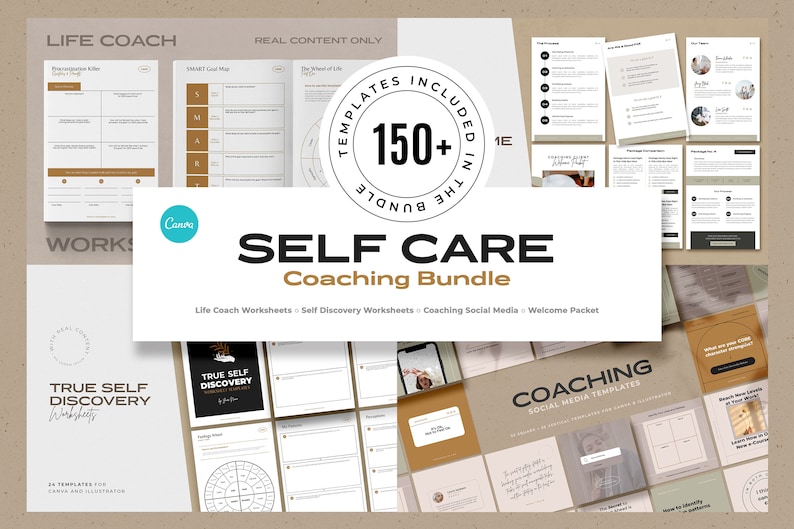 4 in 1 Self Care Coaching BUNDLE / Therapy Worksheet - Etsy