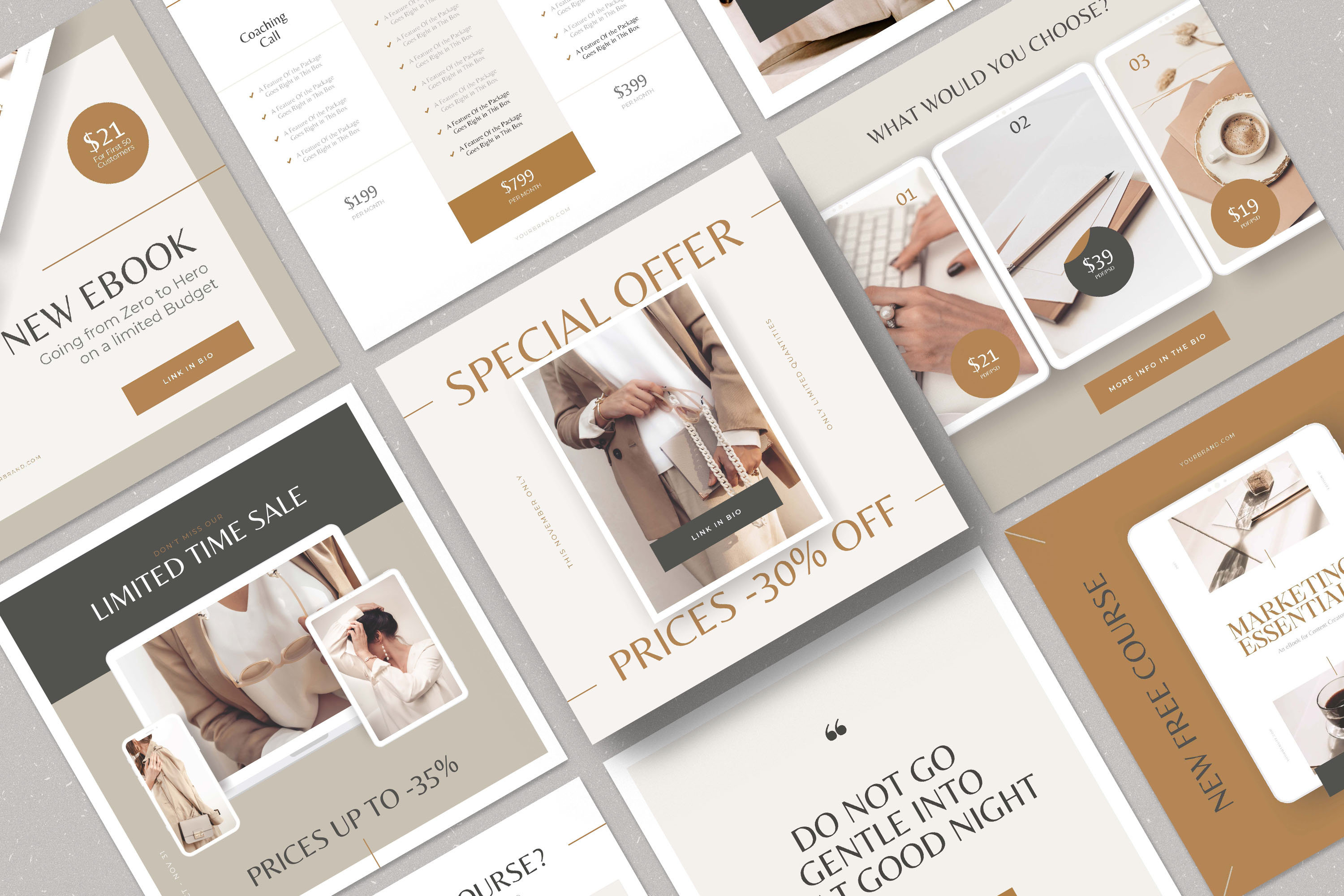 Elegant Social Media Marketing Pack / CANVA Social Media Templates ...
