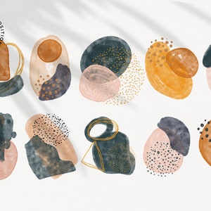 Modern Watercolor Shapes Bundle / Minimal Watercolor Splashes Bundle - Etsy