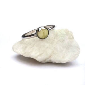 Amber Gold Ring 14k 585 or Silver 925 Ring Natural Baltic White Amber ...