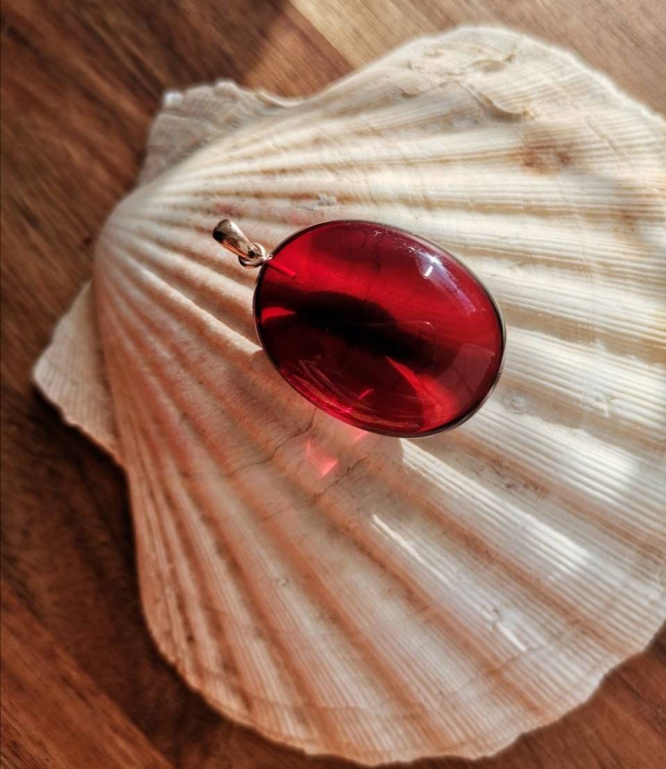 Red Amber Pendant Rubin Exclusive Natural Red Baltic Amber Pendant ...