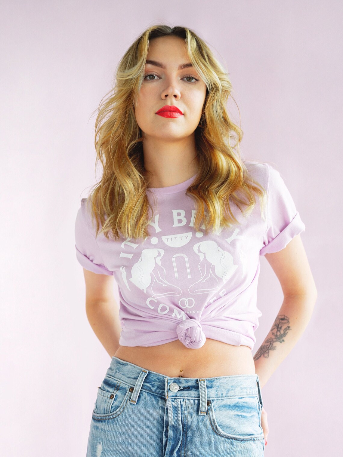 Itty Bitty Boobs Committee Tee Lilac Breast Implant Illness Etsy