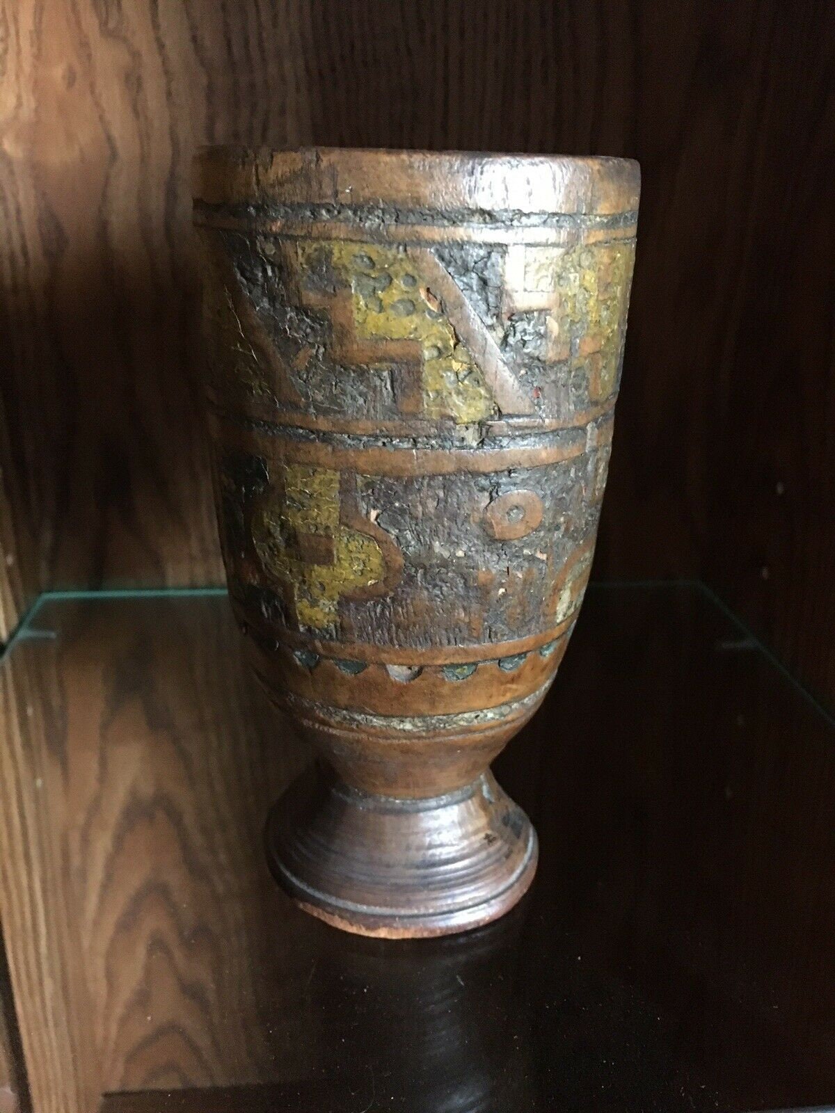 Pre-columbian Pre-inca Kero Cup Vase W/ Letter of Provenance From a ...