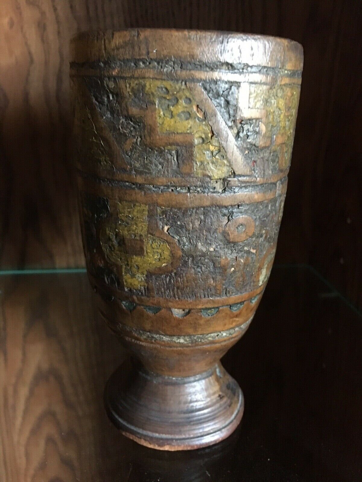 Pre-columbian Pre-inca Kero Cup Vase W/ Letter of Provenance From a ...