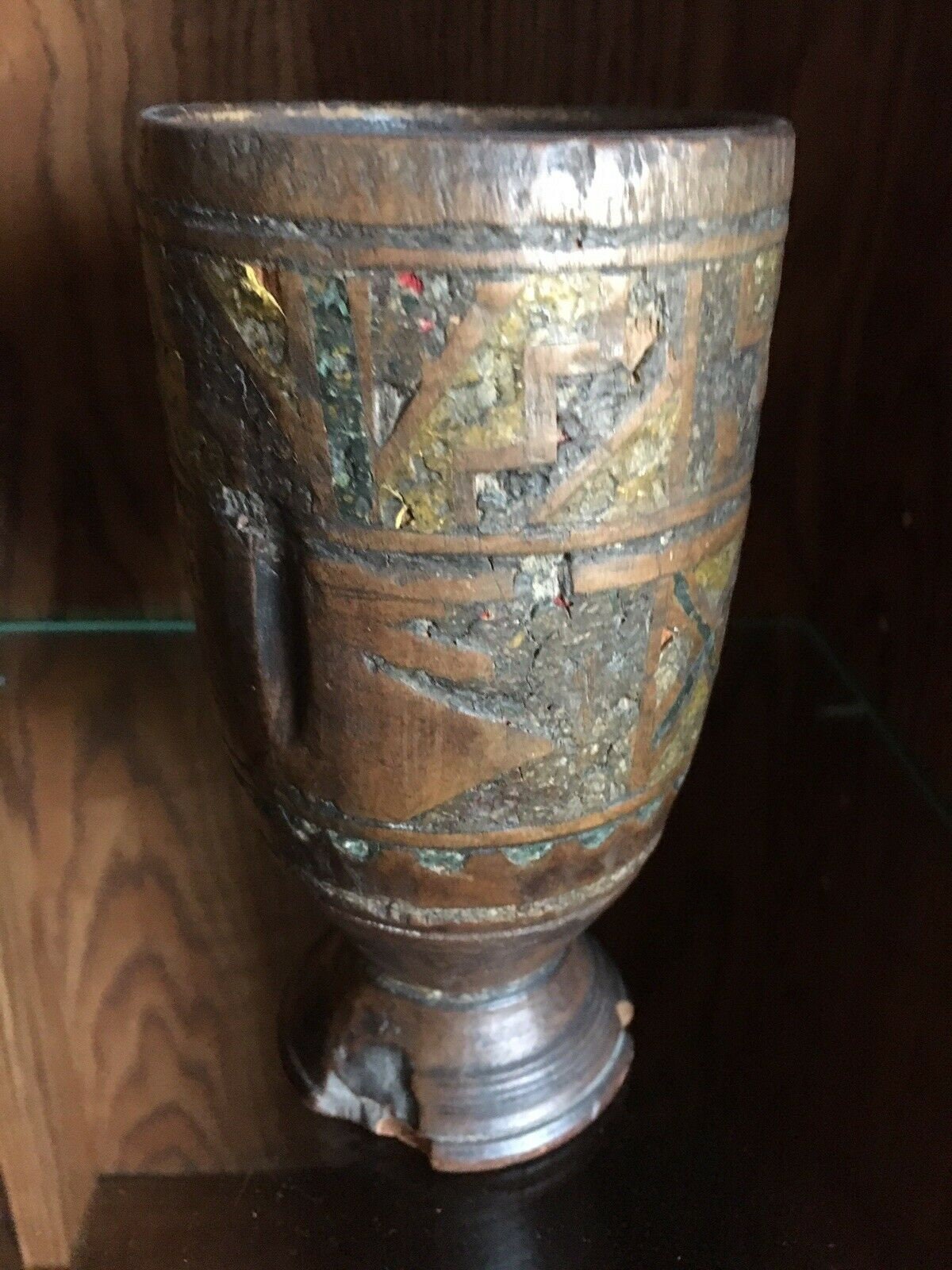 Pre-columbian Pre-inca Kero Cup Vase W/ Letter of Provenance From a ...