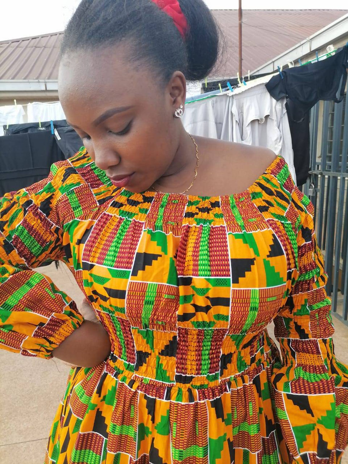 Kente dress / African Kente fabric / Kente plus size dress / | Etsy
