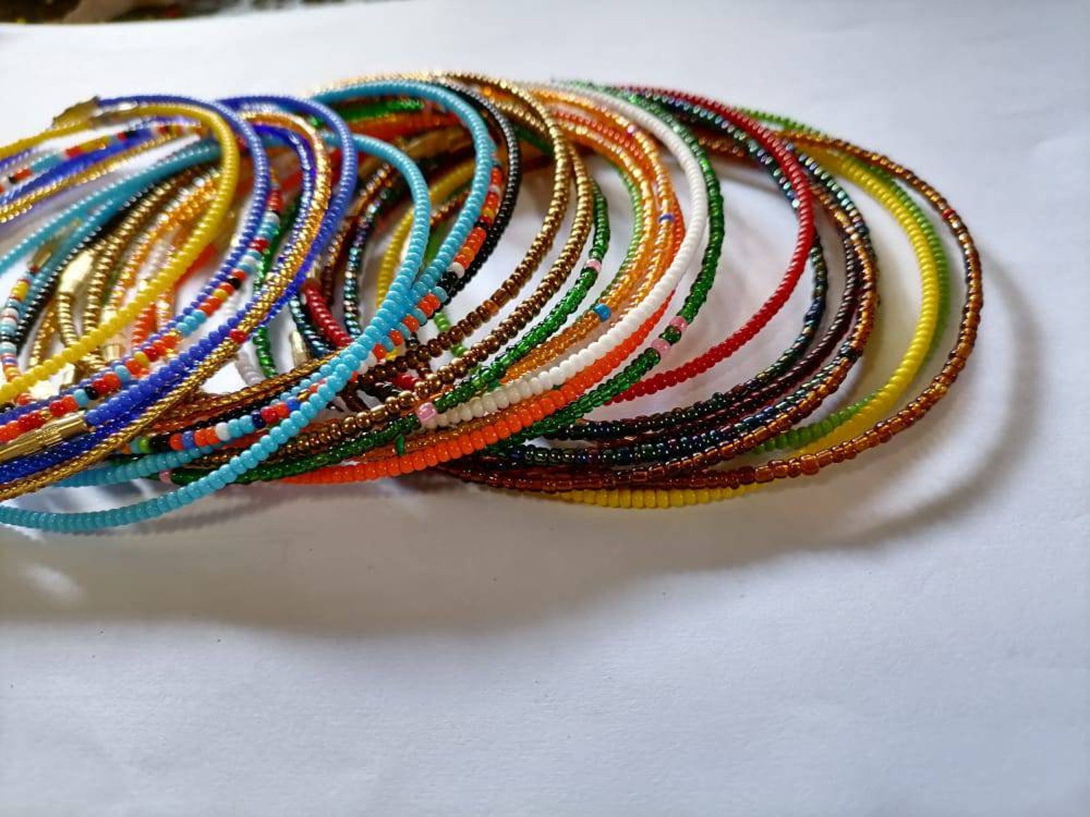 30 Beaded Ankletsafrican Bead Ankletwomen Ankletsfine Beads Etsy