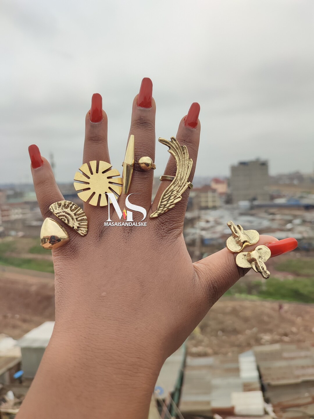 5 Brass Rings , Wholesale Brass Rings , Cowrie Shell Rings , Adjustable ...