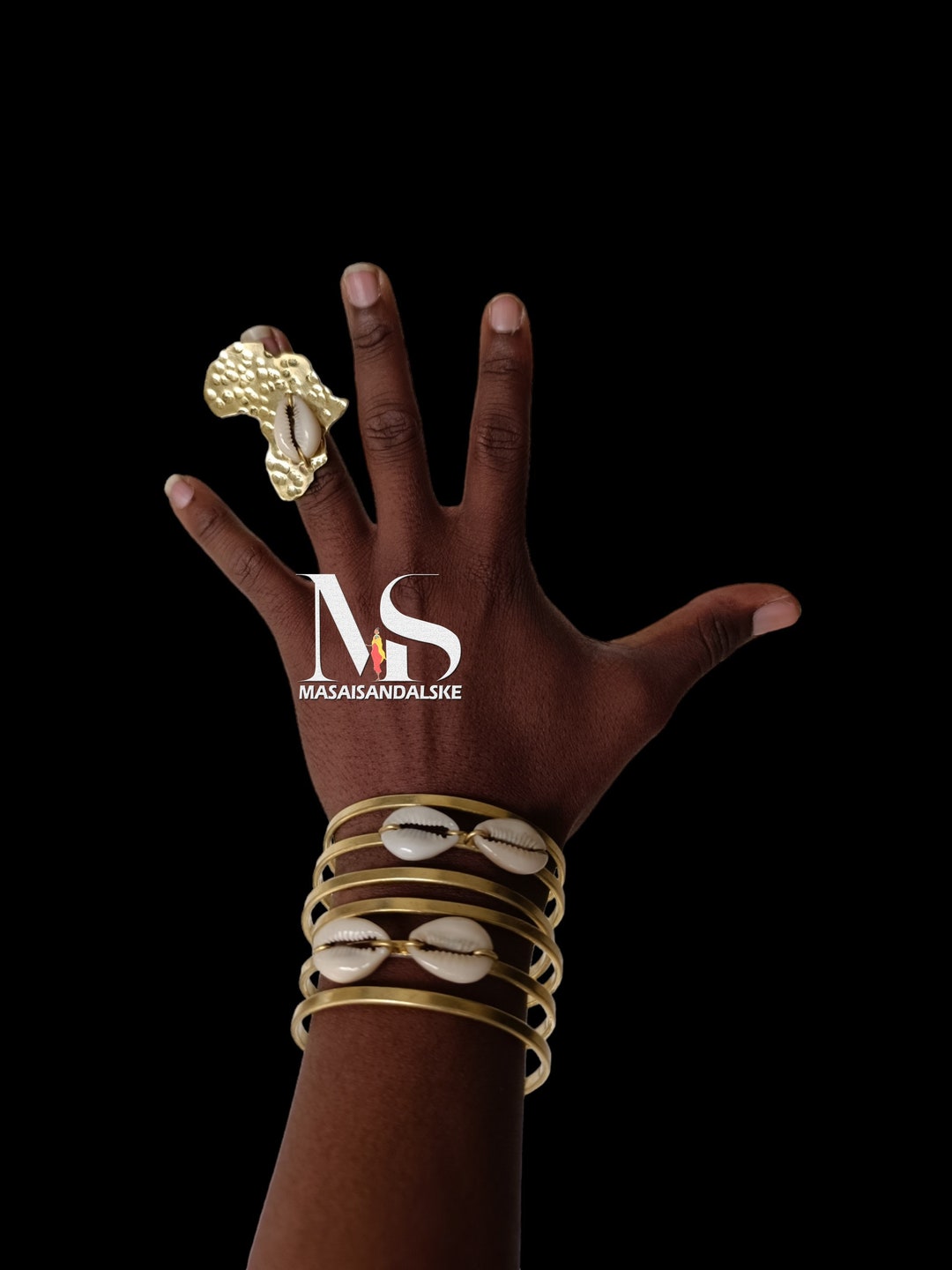 African Brass Cowrie Shell Bracelet, Unisex Jewelry - Etsy UK