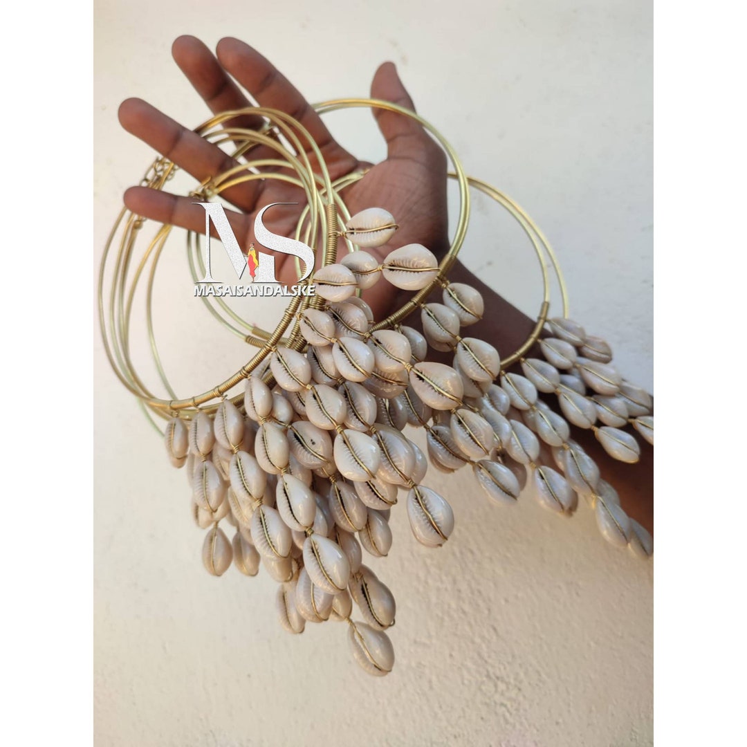 Beaded Necklace , Cowrie Shells Necklace , Bib Necklace , Cowrie ...