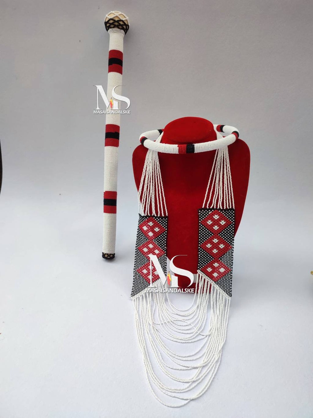 Maasai Beaded Necklace ,zulu Necklace, Matching Set Jewelry Necklace ...