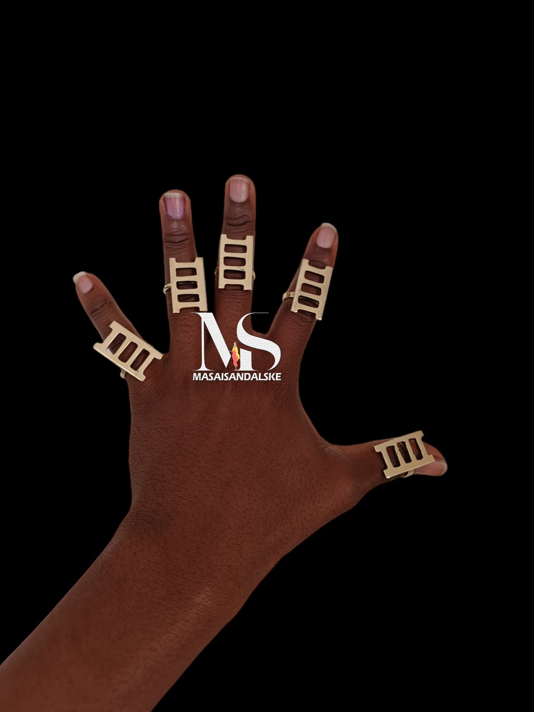 5 Adinkra Brass Rings, Adjustable Rings,brass Rings, African Rings ...