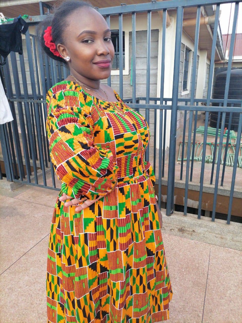 Kente dress / African Kente fabric / Kente plus size dress / | Etsy