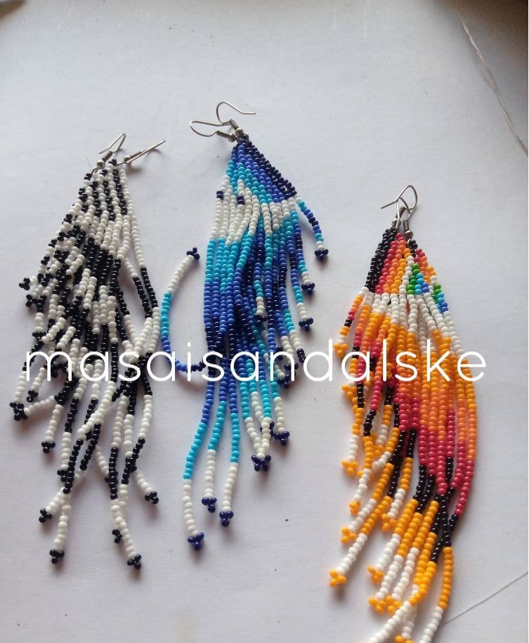 Maasai Earrings African Beaded Earrings Maasai Jewelry - Etsy