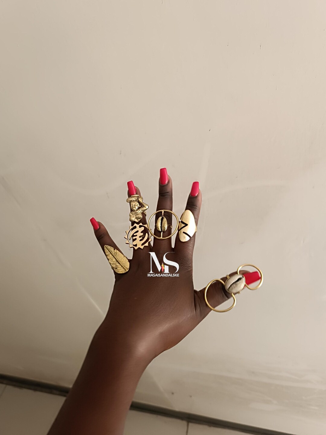 6 Adjustable Brass Rings, Brass Rings, African Rings, Statement Rings ...