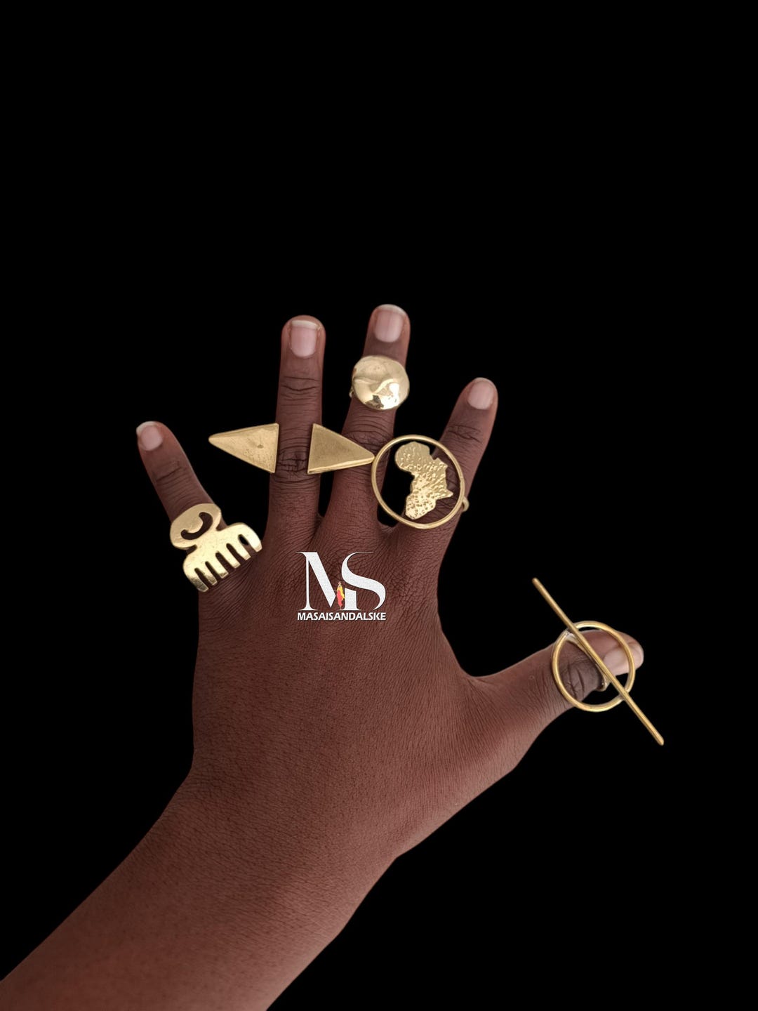 5 Adjustable Brass Rings, Brass Rings, African Rings, Statement Rings ...