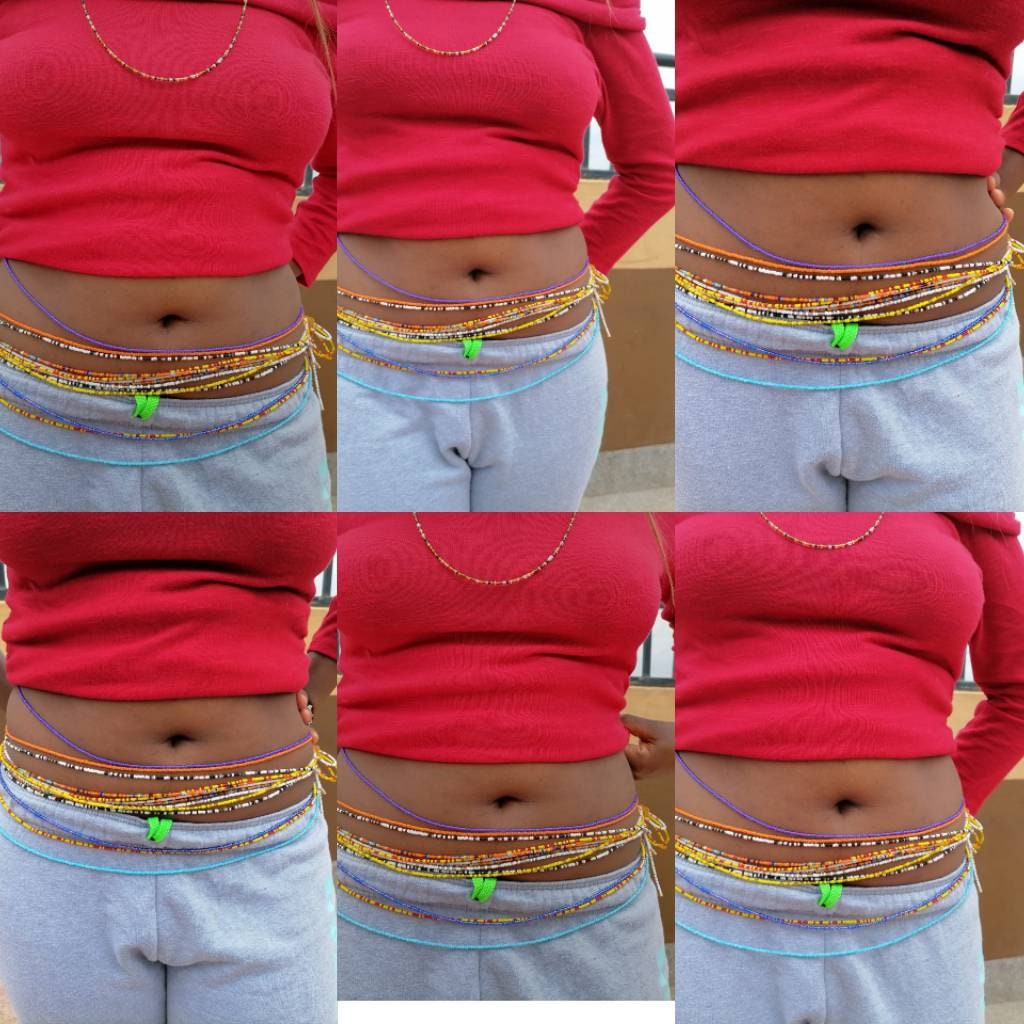 African Waist Beads With Clasps, Stomach Beads, Plus Size - Etsy