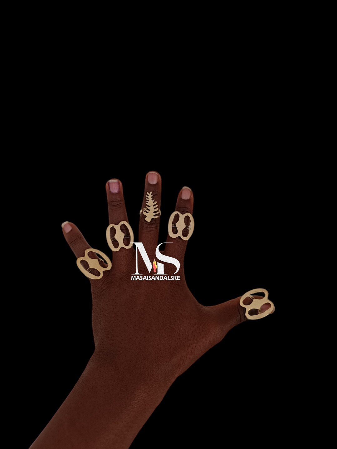 5 Adinkra Brass Rings, Adjustable Rings,brass Rings, African Rings ...
