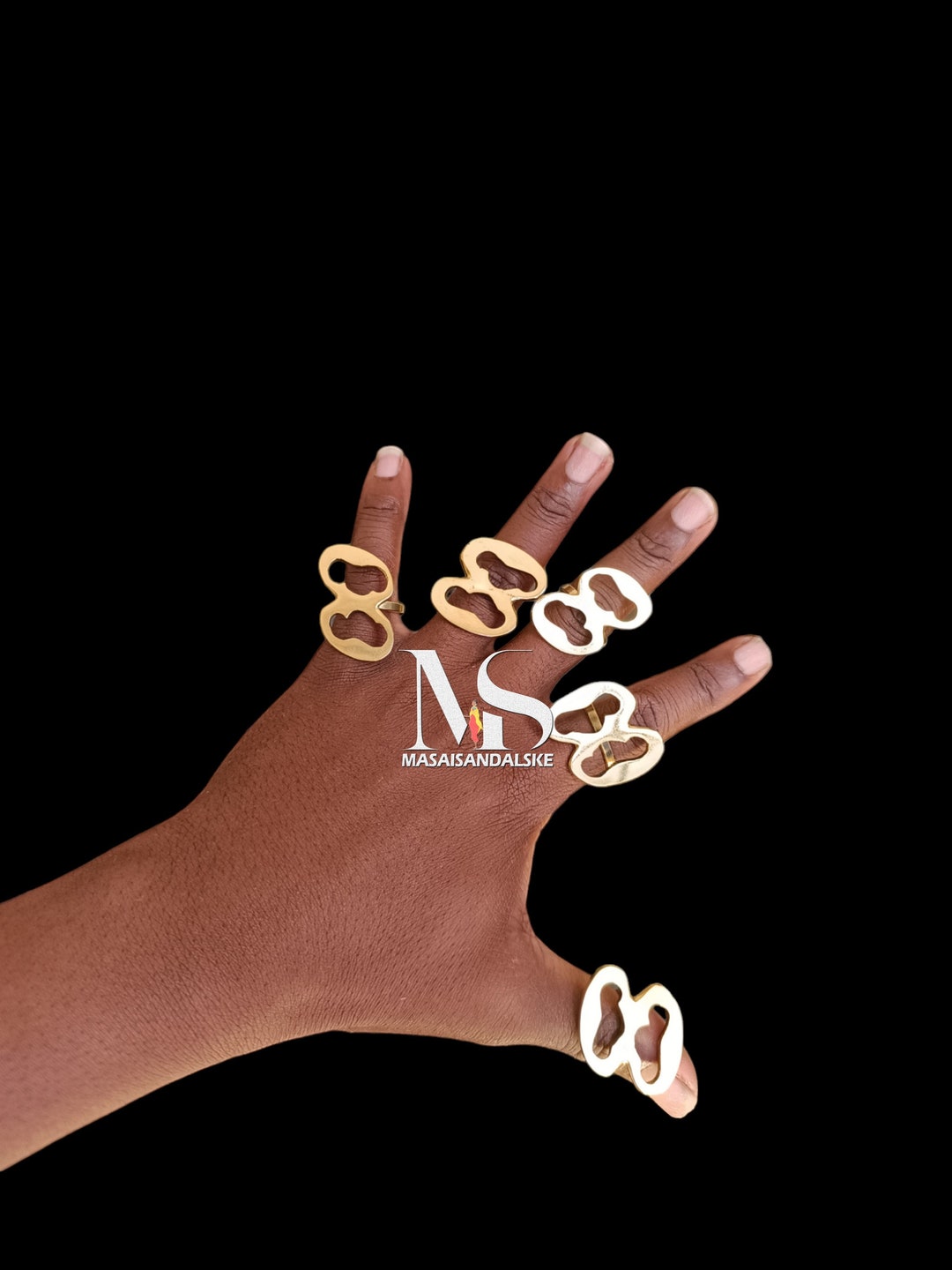 Adjustable African Brass Ring Set, Boho Rings - Etsy