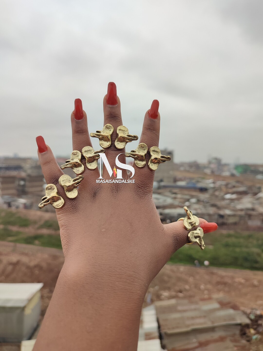 5 Brass Rings , Wholesale Brass Rings , Cowrie Shell Rings , Adjustable ...