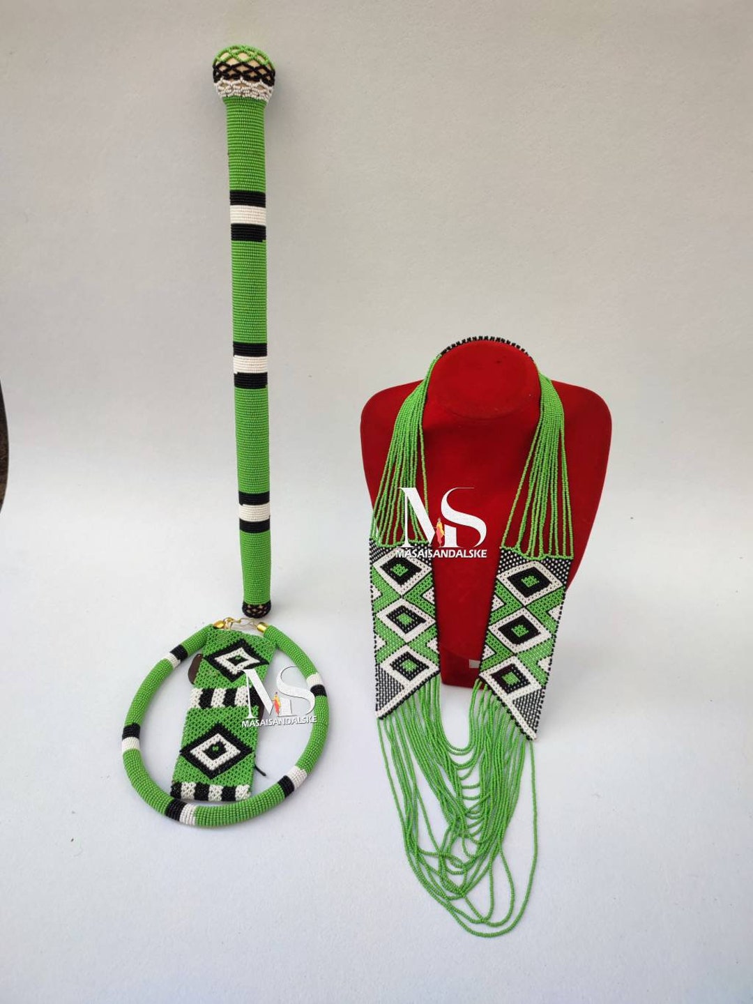 Maasai Beaded Necklace ,zulu Necklace, Matching Set Jewelry Necklace ...