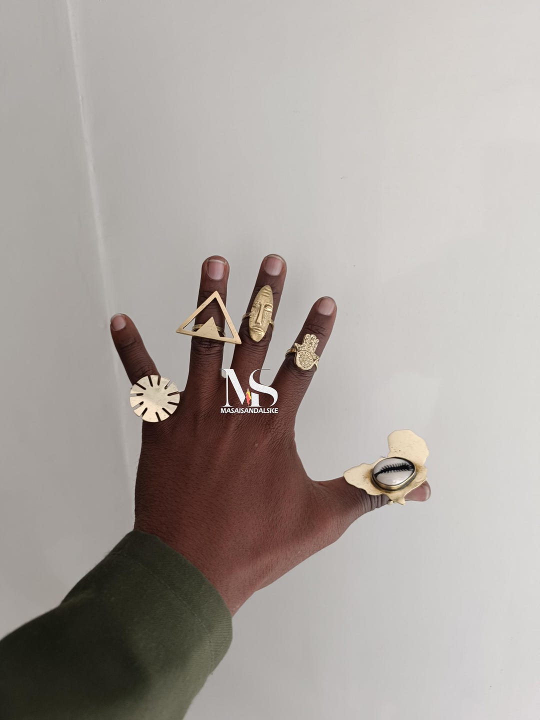 5 Adjustable Brass Rings, Brass Rings, African Rings, Statement Rings ...