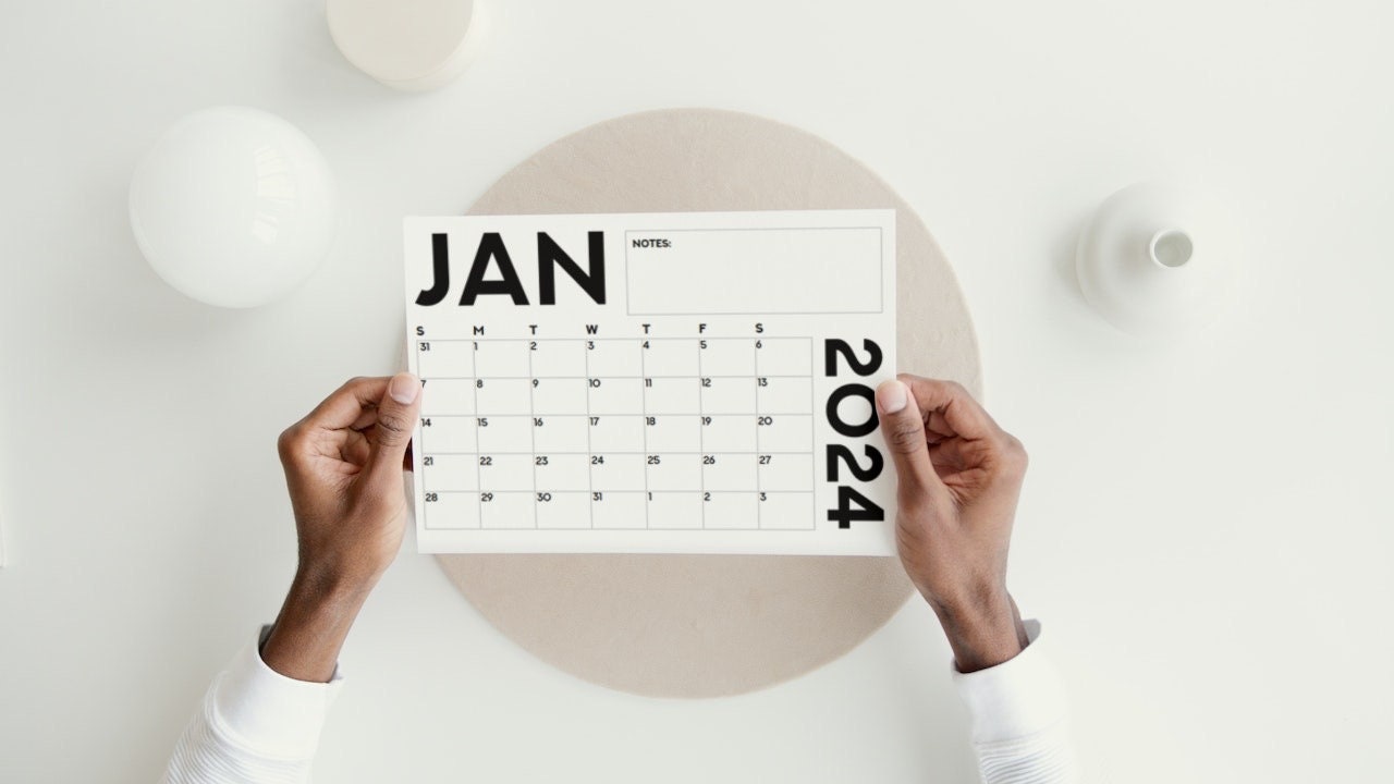 Modern Minimalistic 2024 Large Printable Calendar, Wall Calendar PDF ...
