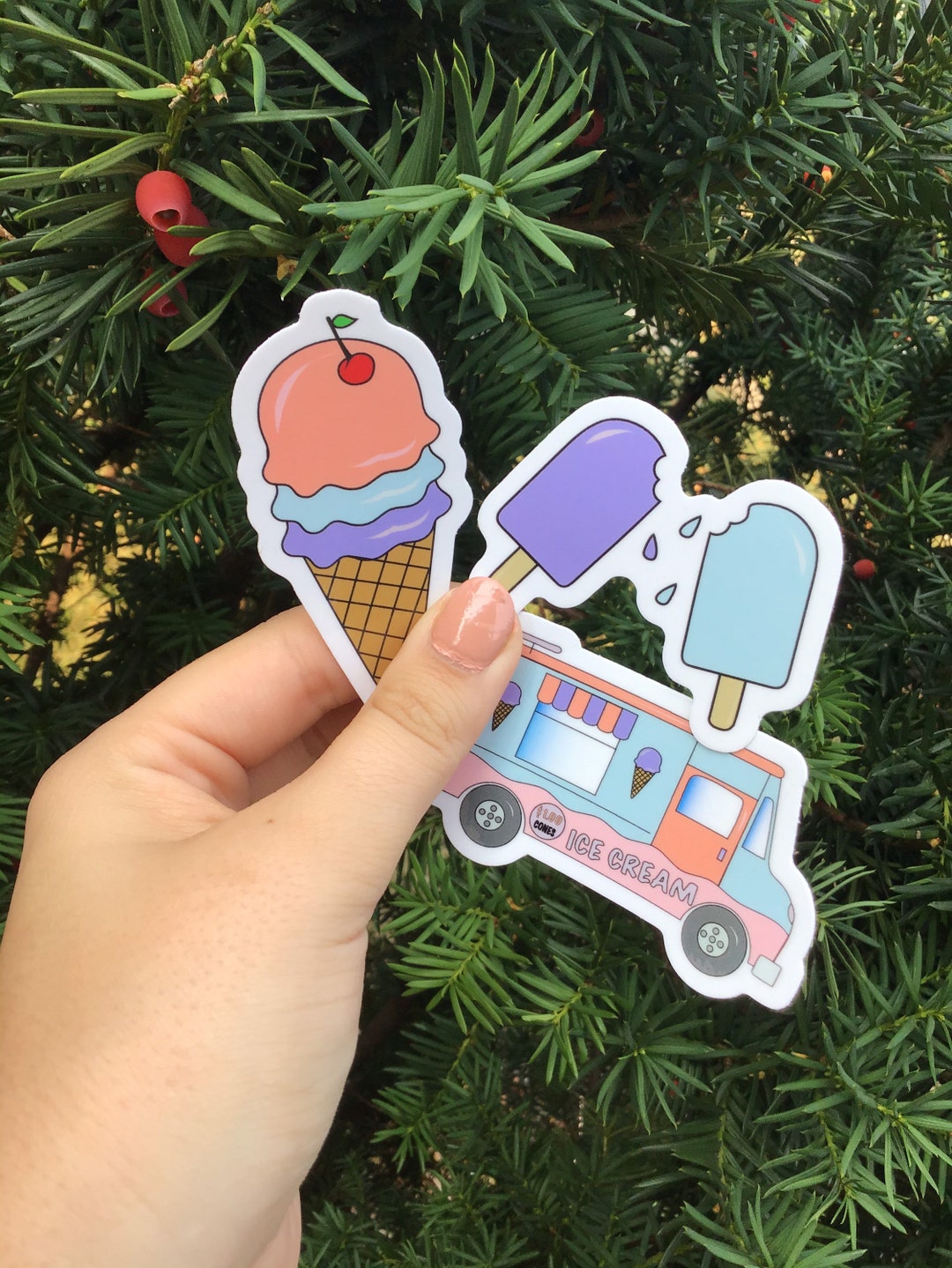 Ice Cream Sticker Pack - Cute Ice Cream Cone, Popsicle and Ice Cream ...