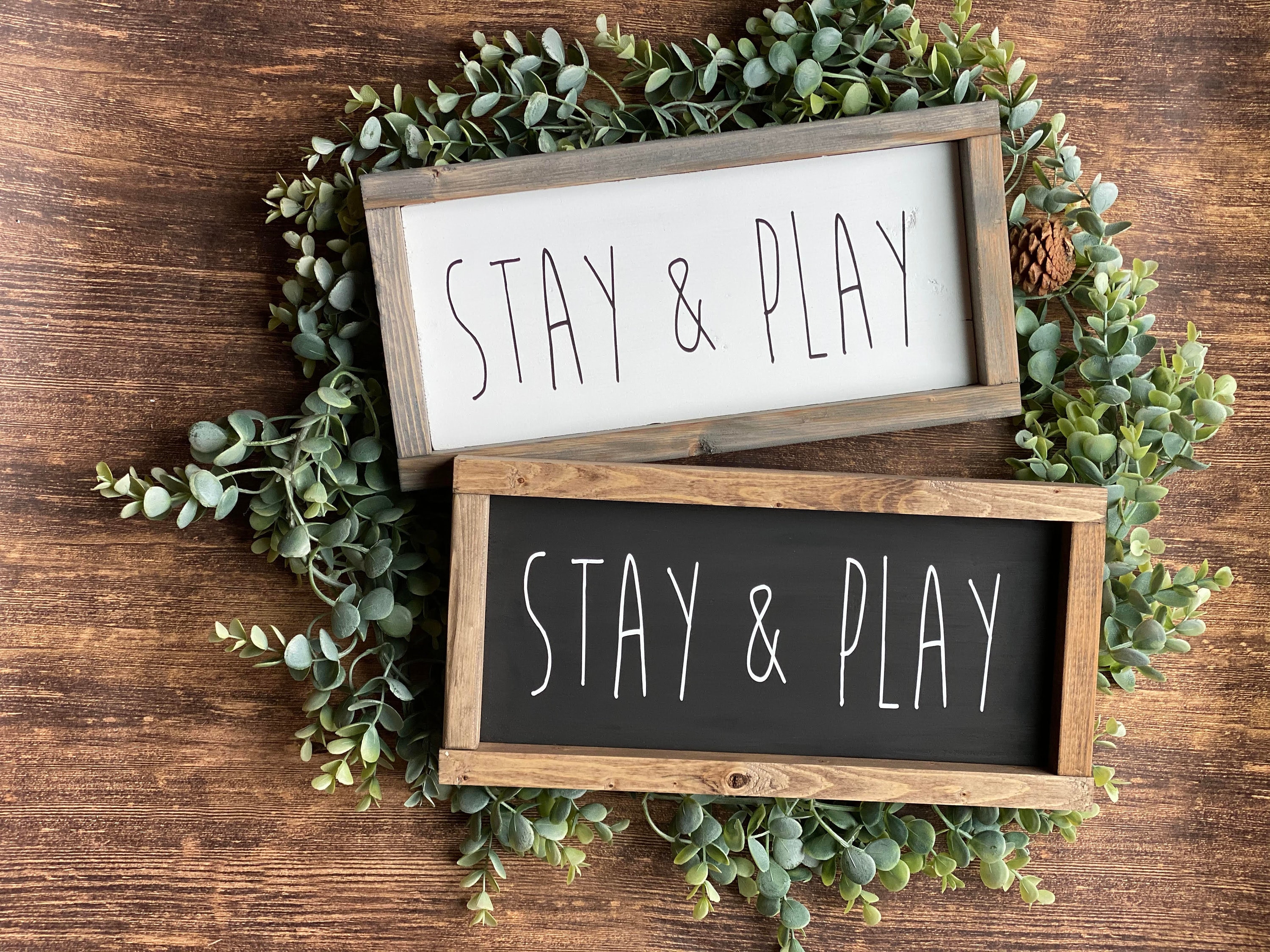 Stay & play sign stay and play sign playroom sign signs for | Etsy