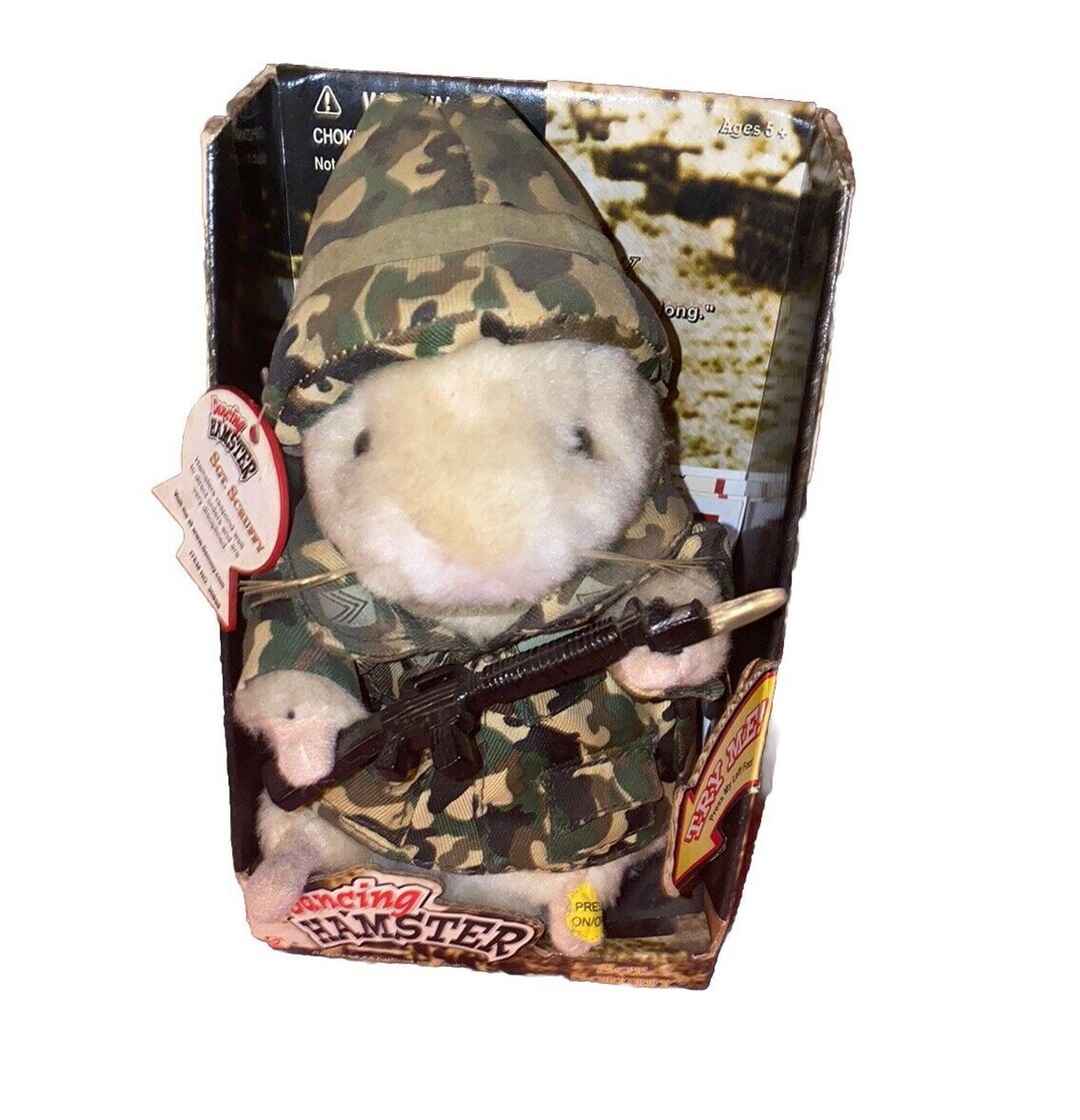 Gemmy 2003 Dancing Hamster SGT SCRUFFY 7 Army Animated Plush New With ...