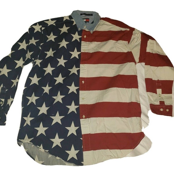 American Flag Shirt Button up Men - Etsy