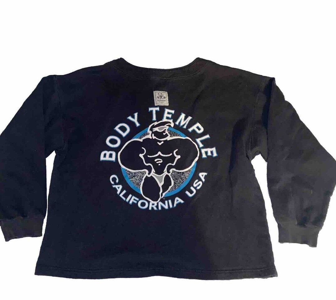 Vintage 80s Body Temple Golds Gym Bodybuilding Crop Sweatshirt Size 2XL ...