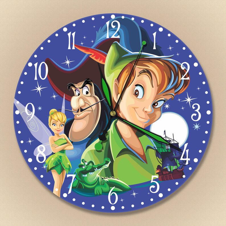 Peter Pan wall clock peter pan gift gift for boy gift for | Etsy