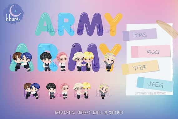 BTS Army Letters Png Pdf Eps Jpeg / Cute Tinytan BTS / KPOP - Etsy