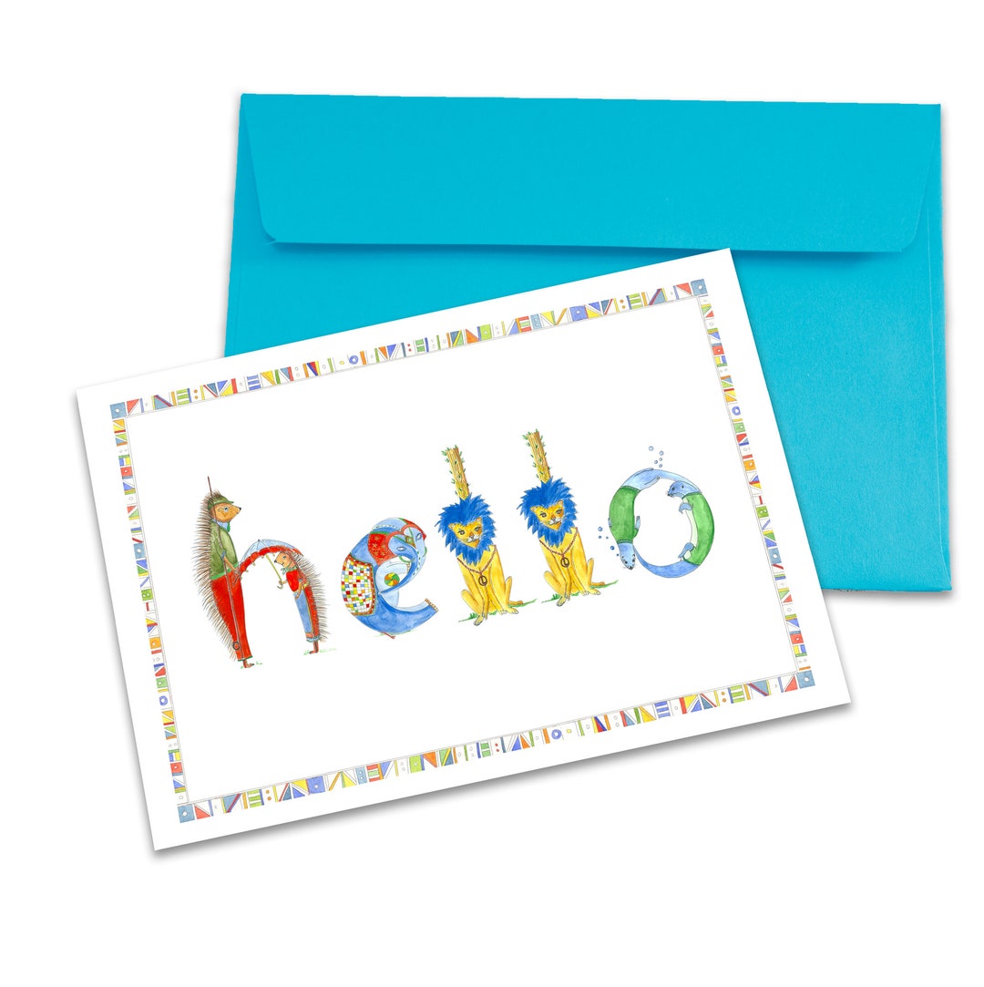 Hello Greeting Cards - Etsy