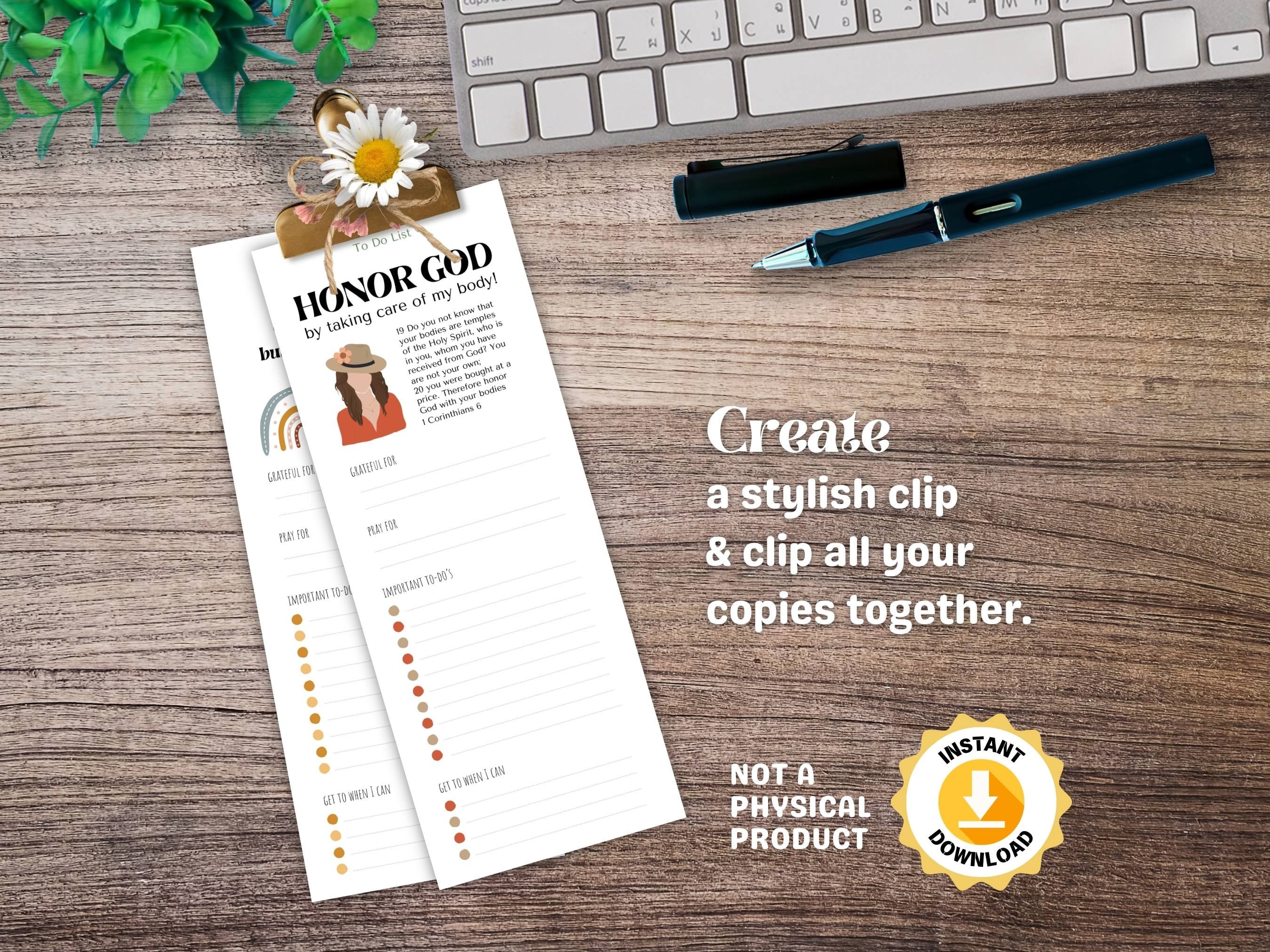 Christian to Do List Printable, Boho Style Daily Checklist, Prayer List ...