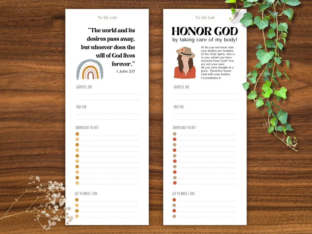 Christian to Do List Printable, Boho Style Daily Checklist, Prayer List ...