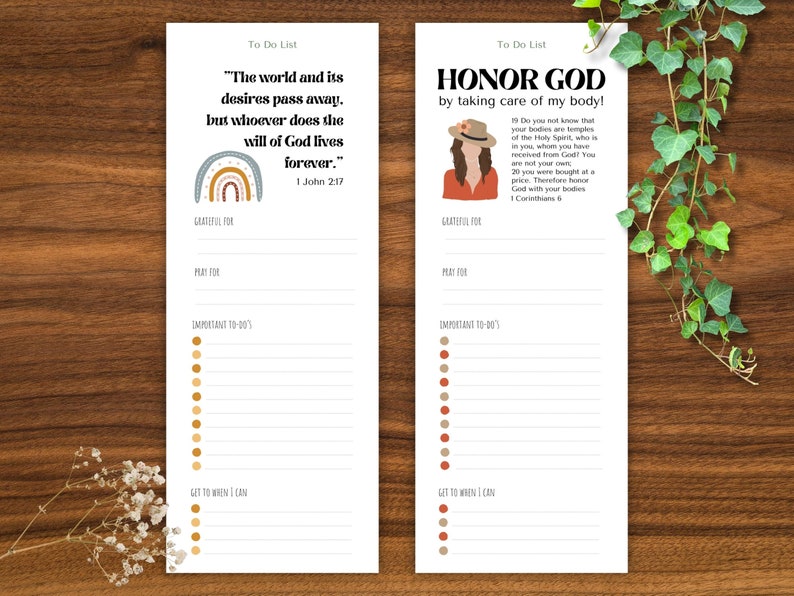 Christian to Do List Printable, Boho Style Daily Checklist, Prayer List ...